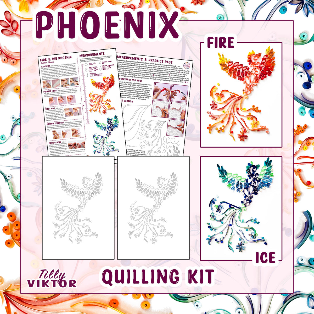 Fire & Ice Phoenix Quilling Kit – TillyViktor Ltd